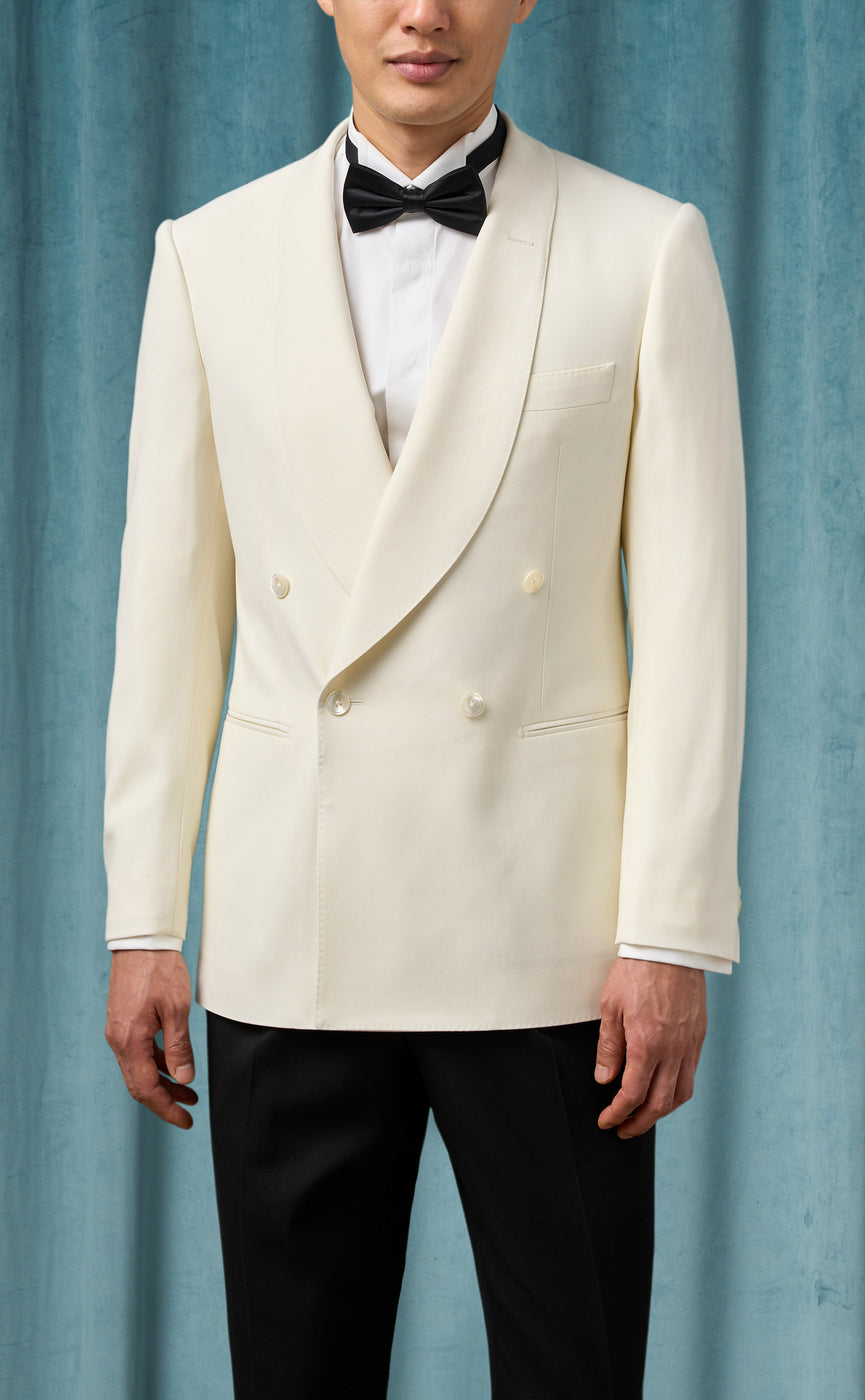 Mens Ivory Dinner Jacket - Cream Wedding Tuxedo Jacket in Off White Bl ...