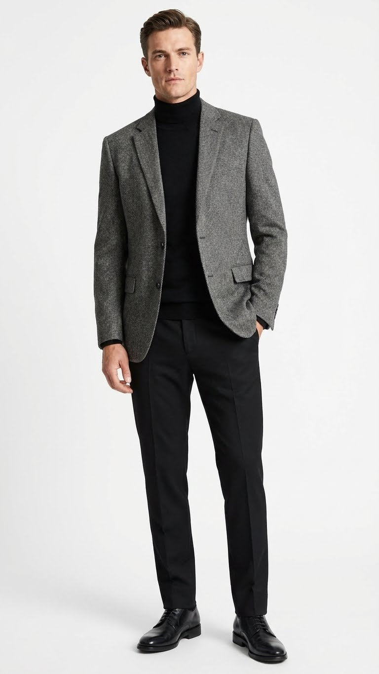 Men’s Grey Tweed Herringbone Sport Coat - Gray Mens Blazer Suit Jacket ...
