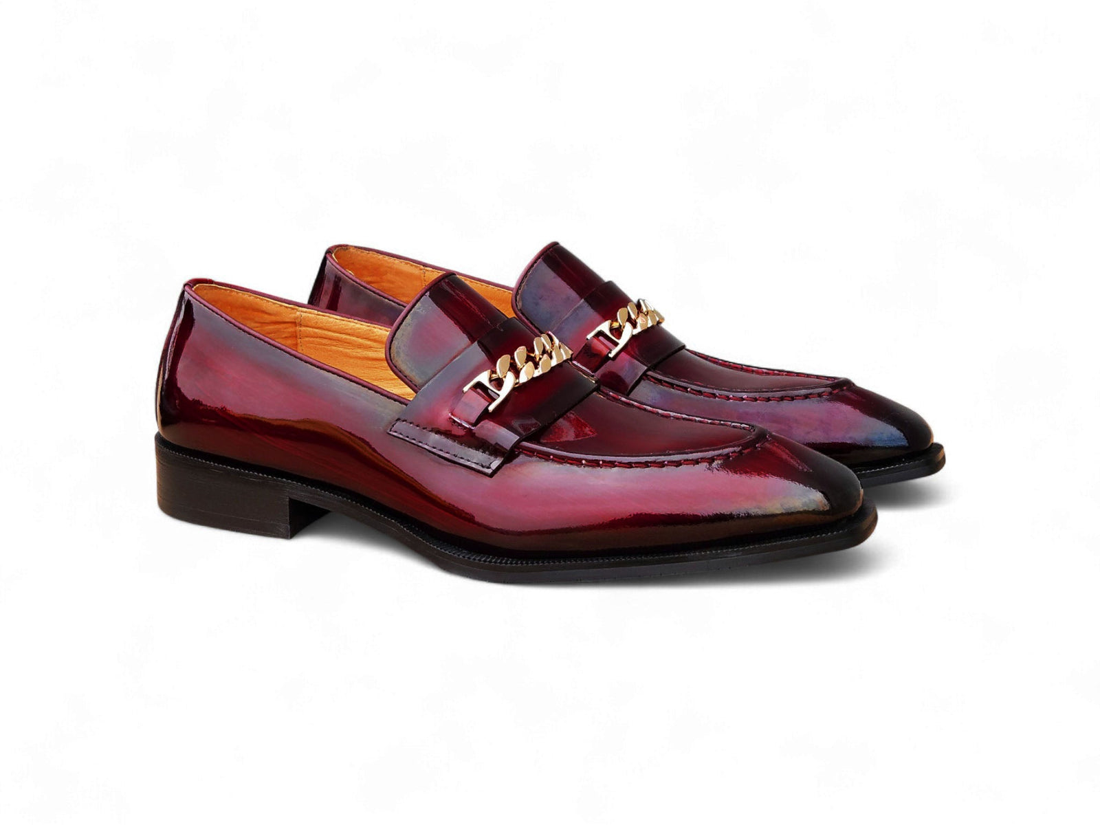 Amber Patent Leather Chain Loafer — MensUSA