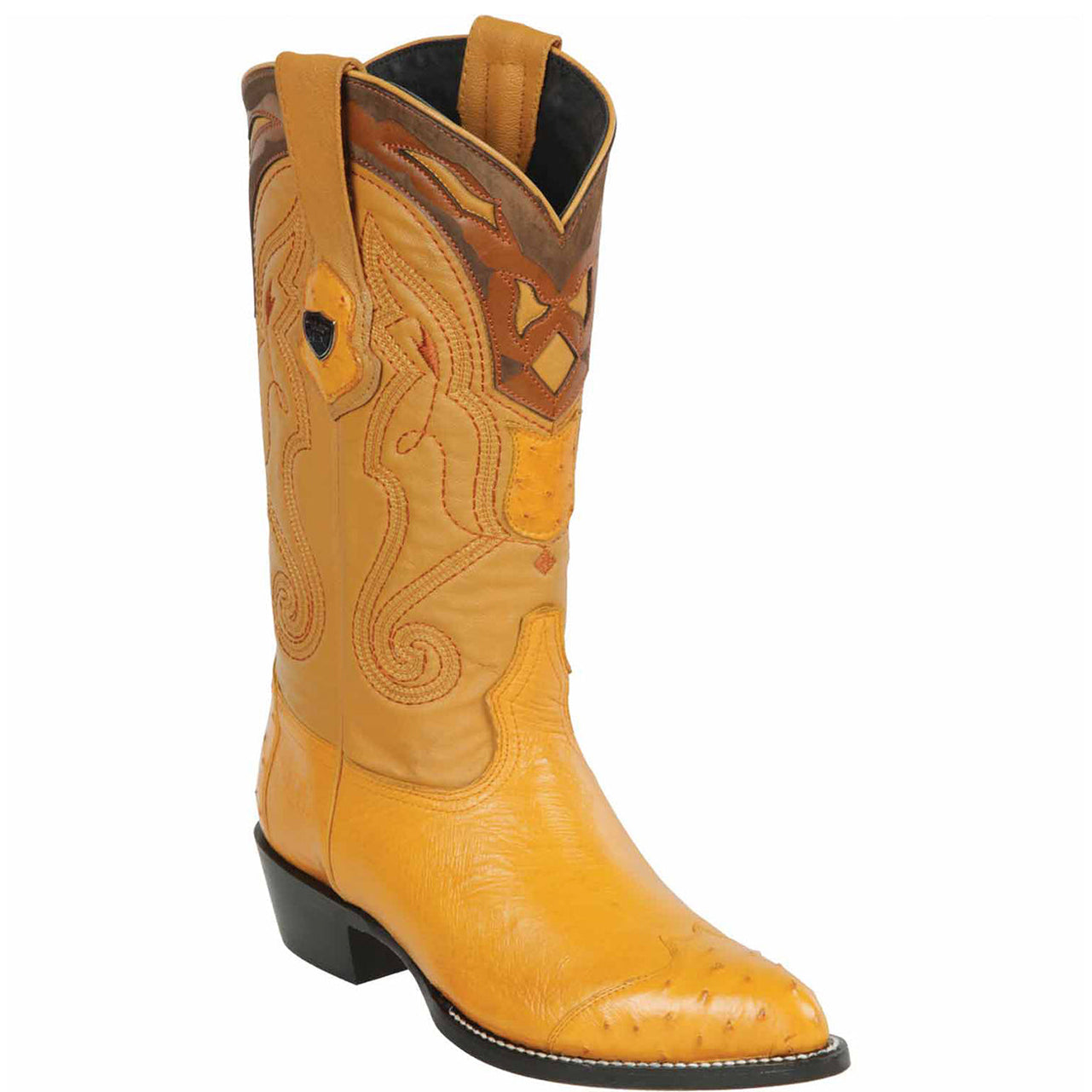 Smooth Ostrich Buttercup Wingtip Cowboy Boots — MensUSA