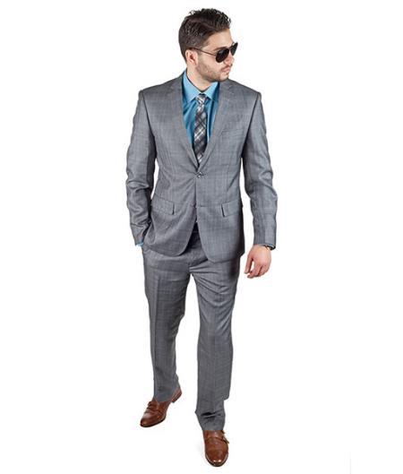 34s Suit - 34 Short Grey Suit - Size 34 Suit - 34s Slim Fit Suit – MensUSA