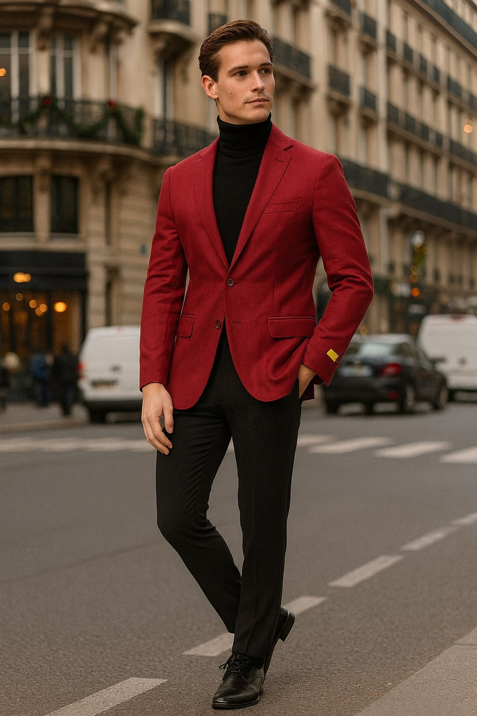 Men’s Burgundy Red - Wine Two-Button Sport Coat – Stylish Blazer for B ...