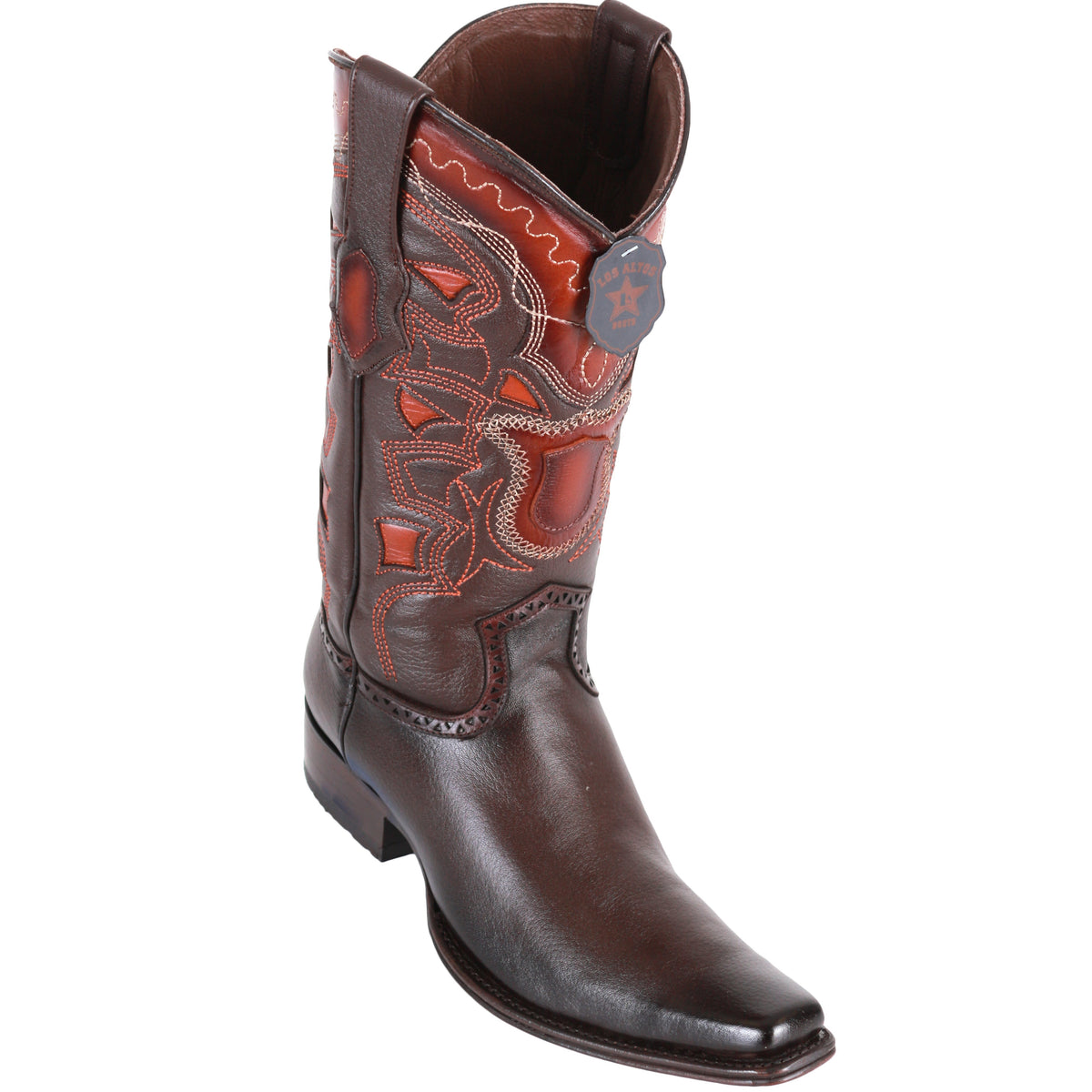 European Toe Cowboy Boot - Faded Brown — MensUSA