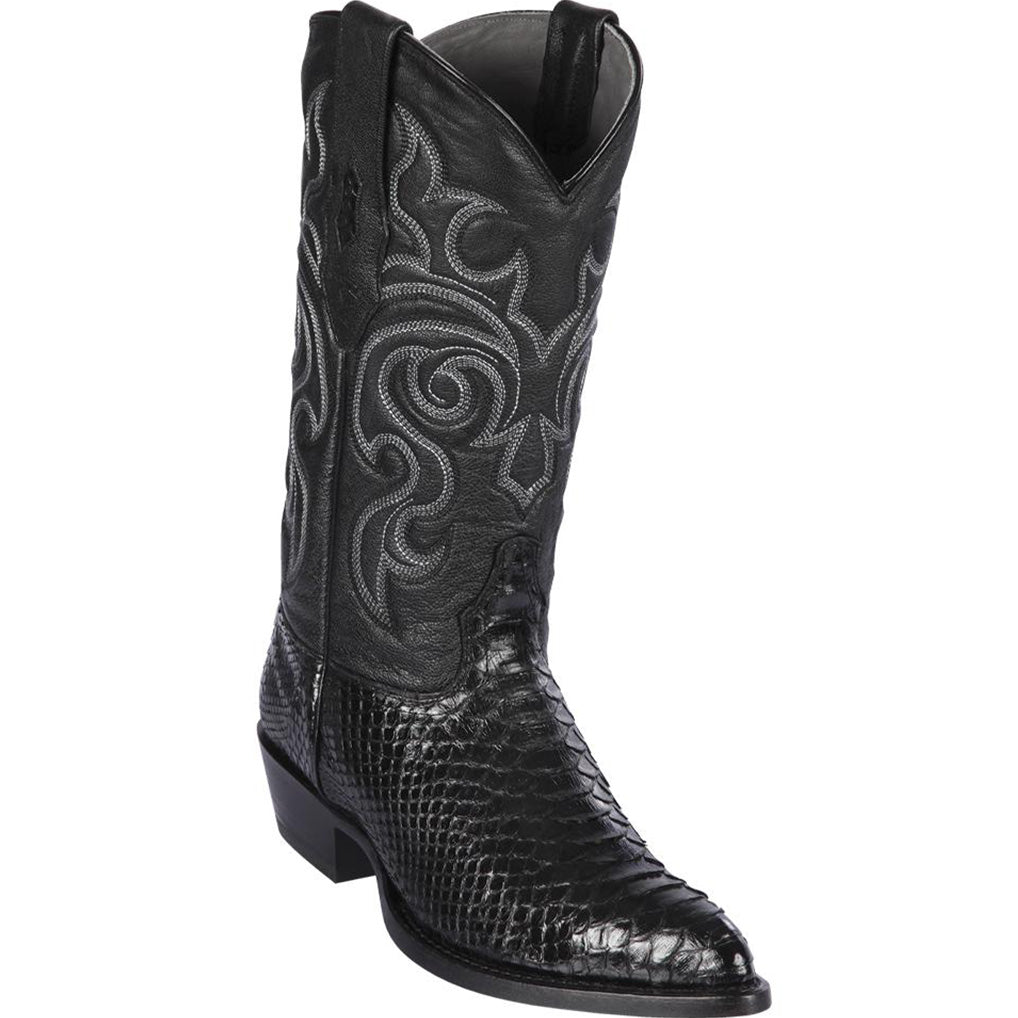 Black Python J-Toe Western Boots — MensUSA