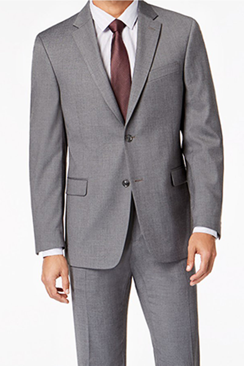 Mens Basic 2 Button Modern Fit Suit in Light Grey — MensUSA