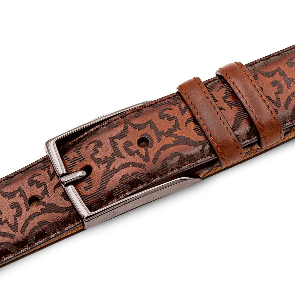 Mezlan Laser-Print Calfskin Belt - Luxury Italian Leather Belt — MensUSA