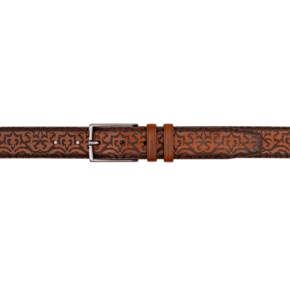 Mezlan Laser-Print Calfskin Belt - Luxury Italian Leather Belt — MensUSA