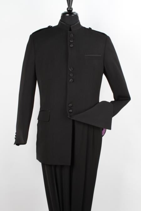 Apollo King Men's 2 Piece Nehru Style Suits - Mandarin Collar — MensUSA