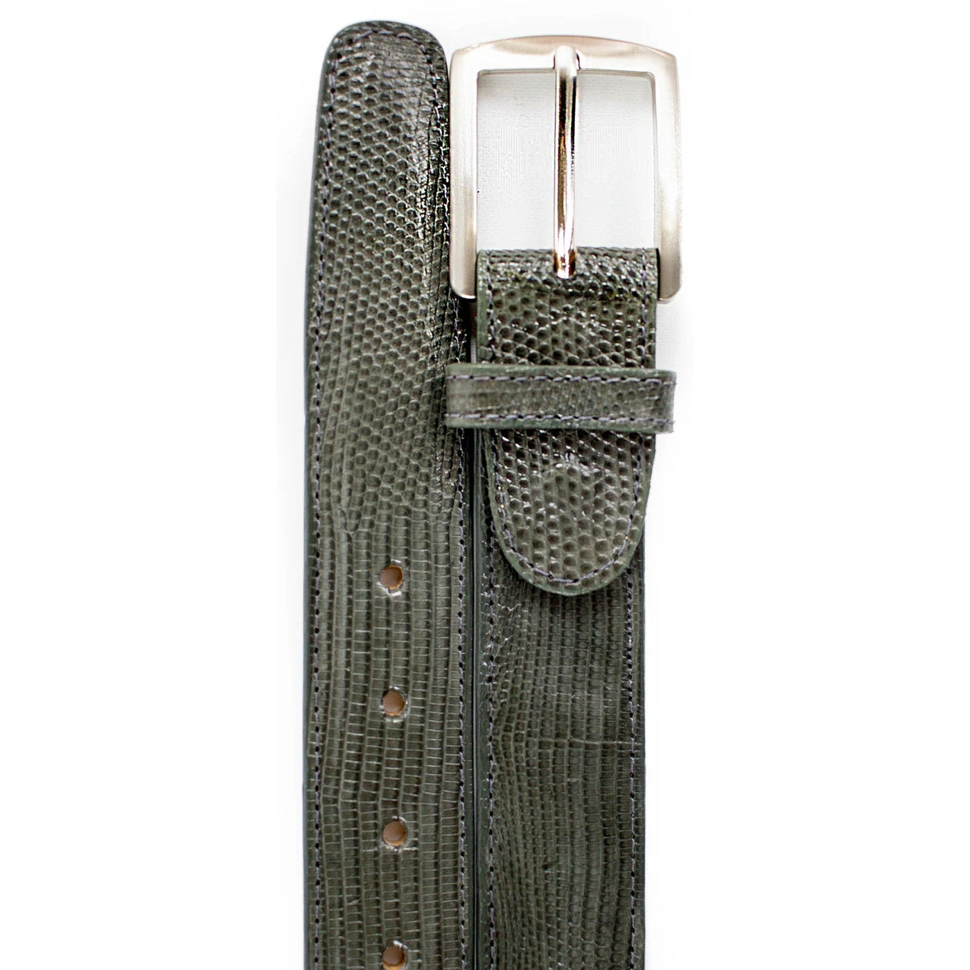 Men's Grey Lizard Skin Dress Belt by Belvedere | Designer Cut-to-Length ...