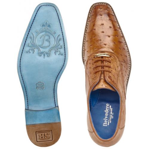 Belvedere Orlando Antique Peanut All-Over Genuine Ostrich Quill Shoes ...