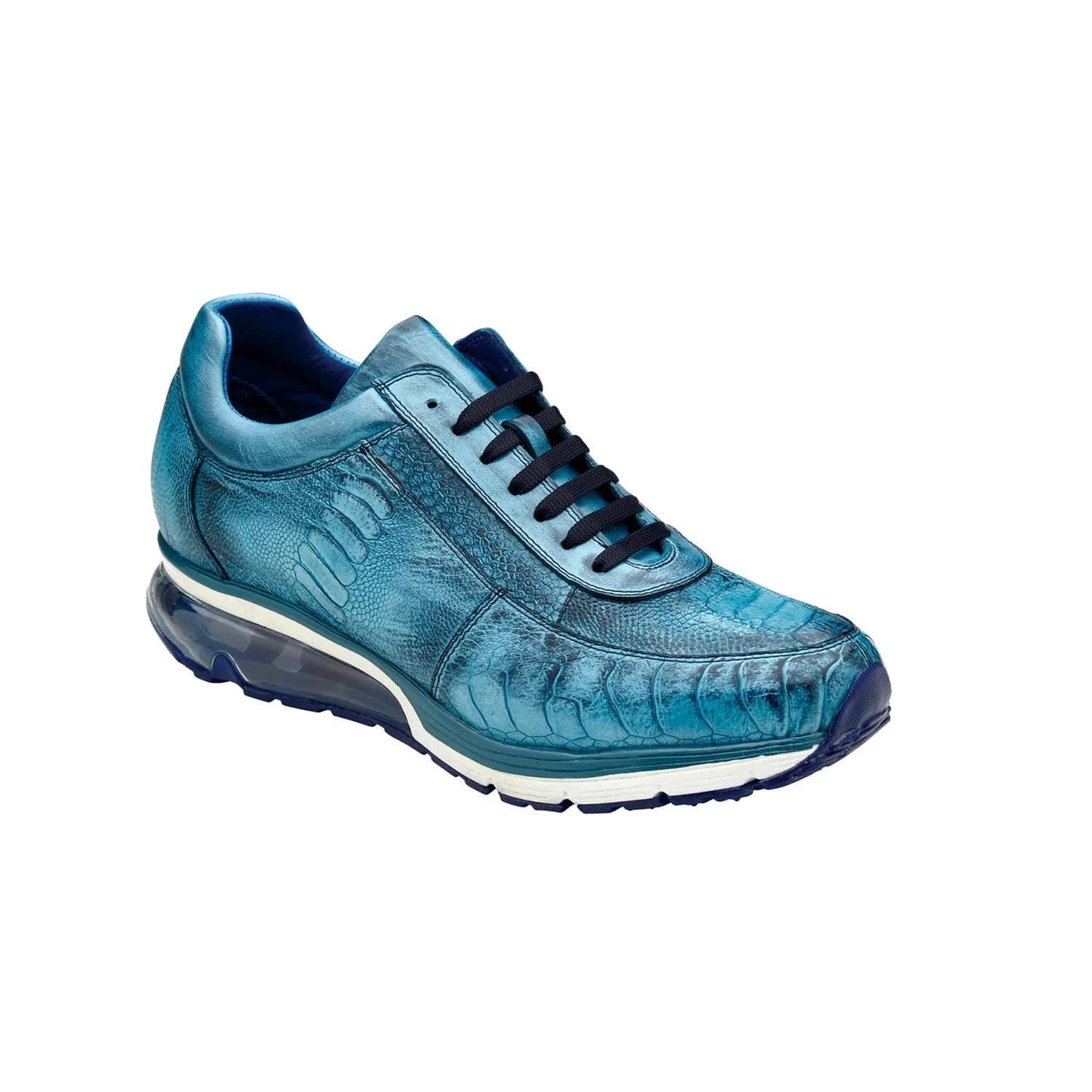 Belvedere Todd Men's Shoes Ocean Blue Exotic Genuine Ostrich Casual Sn ...
