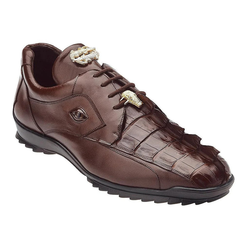 Belvedere Vasco Men's Brown Genuine Hornback Crocodile & Soft Calf Sne ...