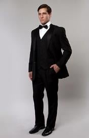 Black 2 Button Closure One Besom Pocket Tuxedo — MensUSA
