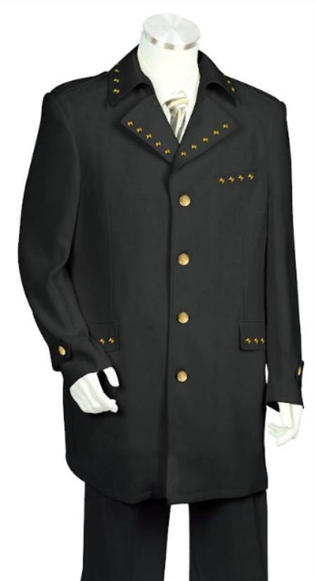 Black Suit With Gold Buttons - 4 Buttons Style — MensUSA