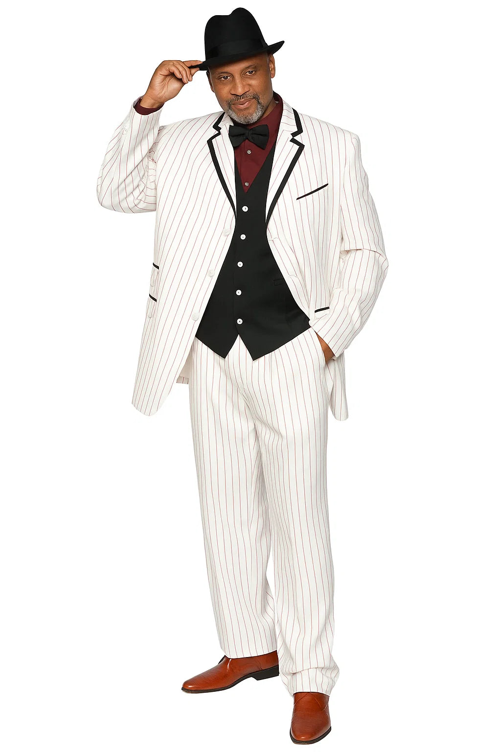 Men’s High Zoot Suit – Black & White Trim Pimp Tuxedo | Vintage Zuit S ...
