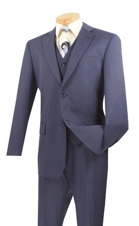 Men's 3 Piece Classic Suit– Blue - Three Piece Suit — MensUSA