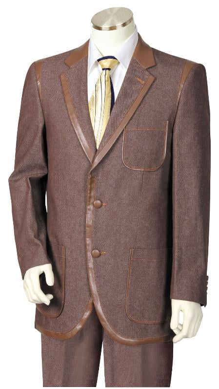 Brown Men's Three Button Suit — MensUSA