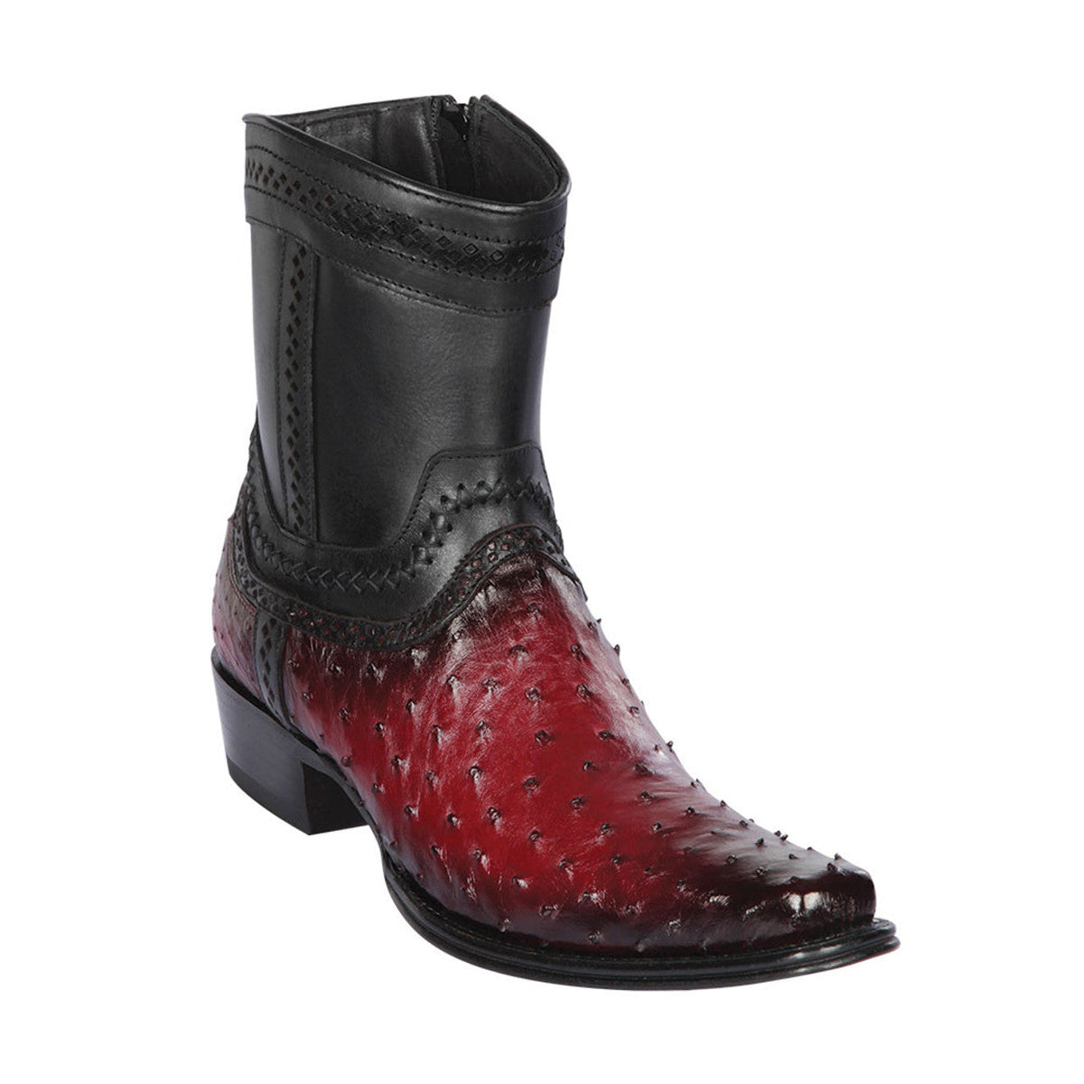 Los Altos Faded Burgundy Ostrich Low Shaft European Square Toe Men’s B ...