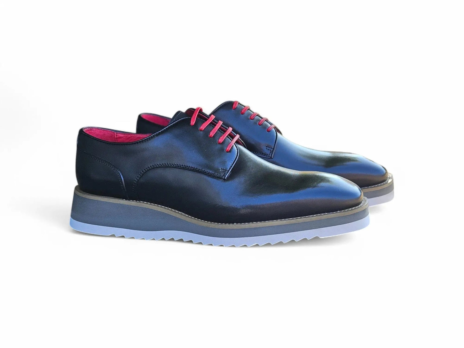 Burnished Lace-up Leather Derby — MensUSA