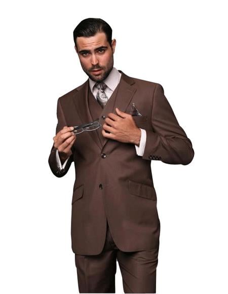 COCO Men's Two buttons Light Brown ~ Dark Rust ~ Copper ~ Coffee Veste ...