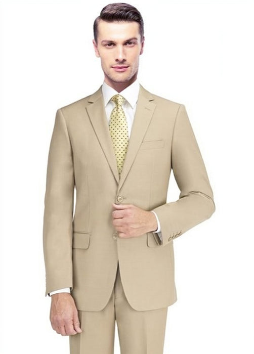 Carlo Lusso Suit Solid Tan — MensUSA