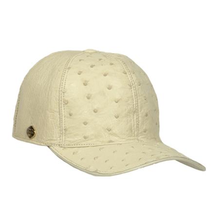 Baseball Cream ~ Ivory ~ Off White Genuine Ostrich Cap – MensUSA