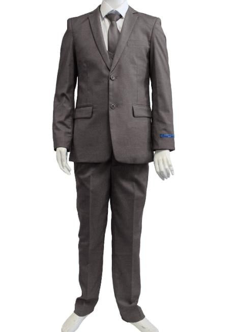 Designer Boys Dark Gray Kids Suit - Modern Children's Suit | MensUSA