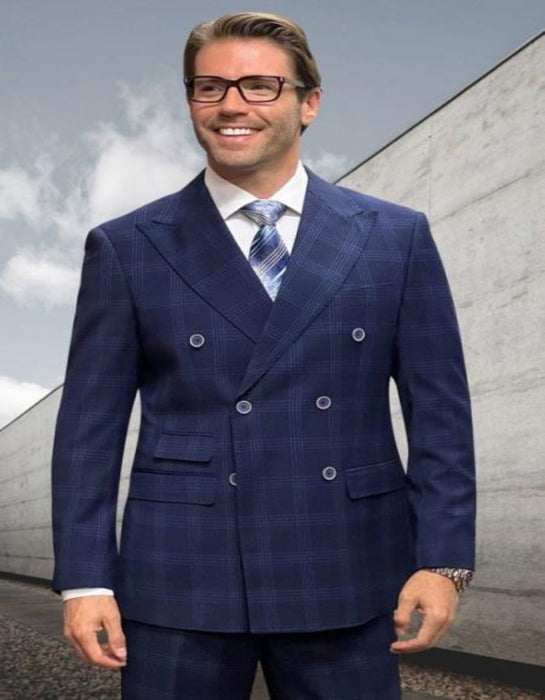 Double Breasted Suit - "Wool" Plaid Windowpane Suit - Statement Design ...