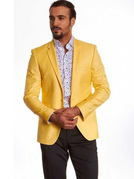 Men's Dylan Yellow 2 Button Cheap Priced Designer Fashion Dress Casual ...