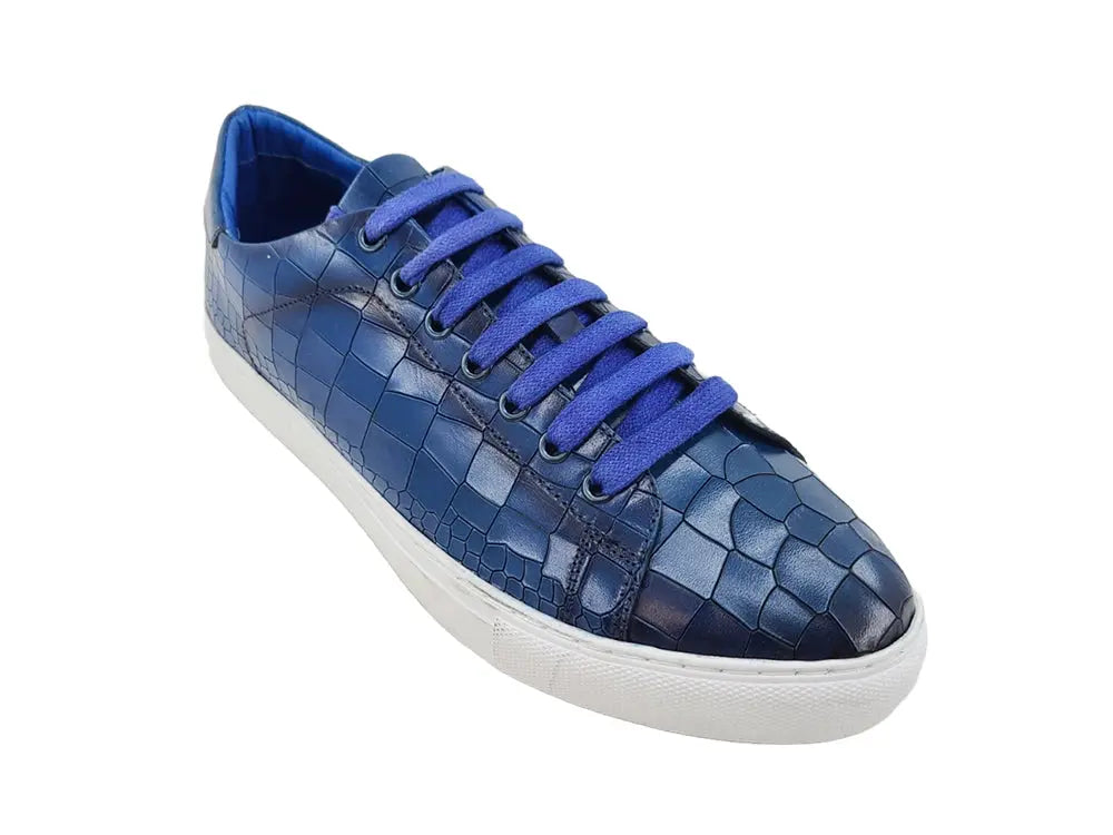 Embossed Leather Fashion Sneaker — MensUSA