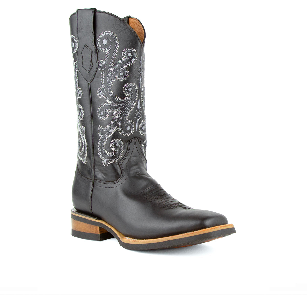 Ferrini USA Men's Ferrini French Square Toe Cowboy Boot in Brown — MensUSA