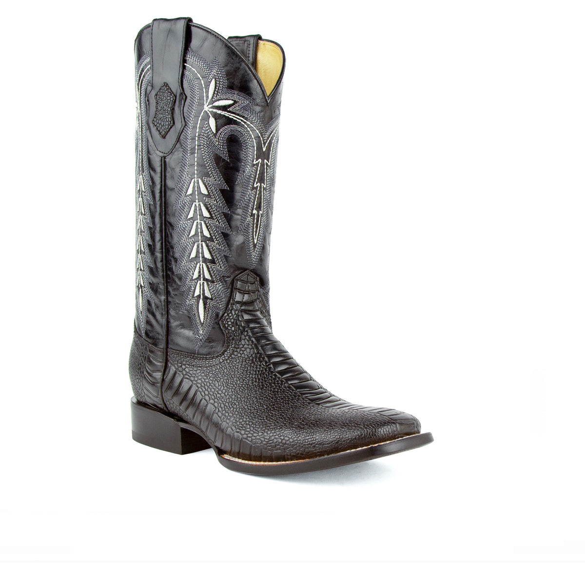 Ferrini USA Men's Ferrini Ostrich Print Square Toe Cowboy Boot... — MensUSA