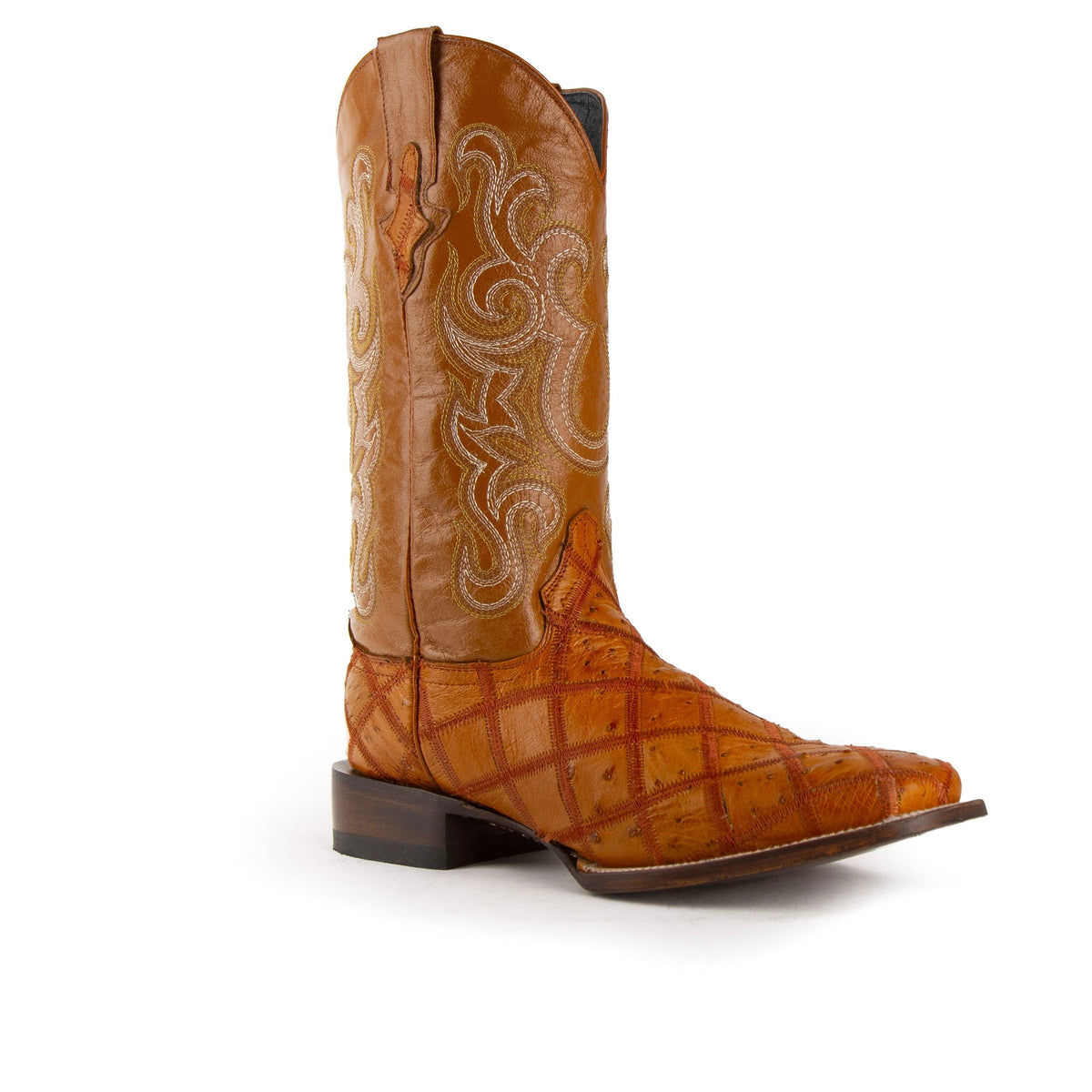 Ferrini USA Men's Ferrini Ostrich Quill Patchwork Cowboy Boot ... — MensUSA