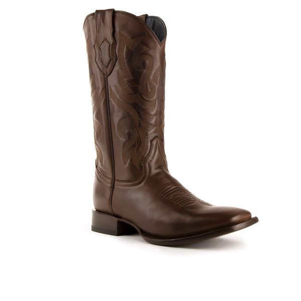 Ferrini USA Men's Ferrini Square Toe Leather Cowboy Boot in Brown — MensUSA