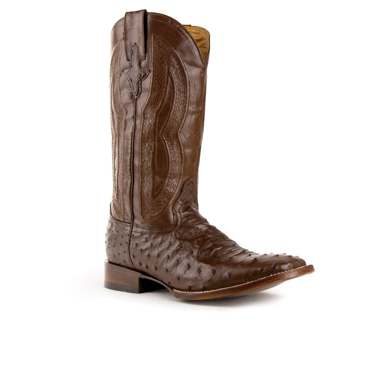 Ferrini USA Ferrini Colt Ostrich Quill Square Toe Cowboy Boot in Brown ...