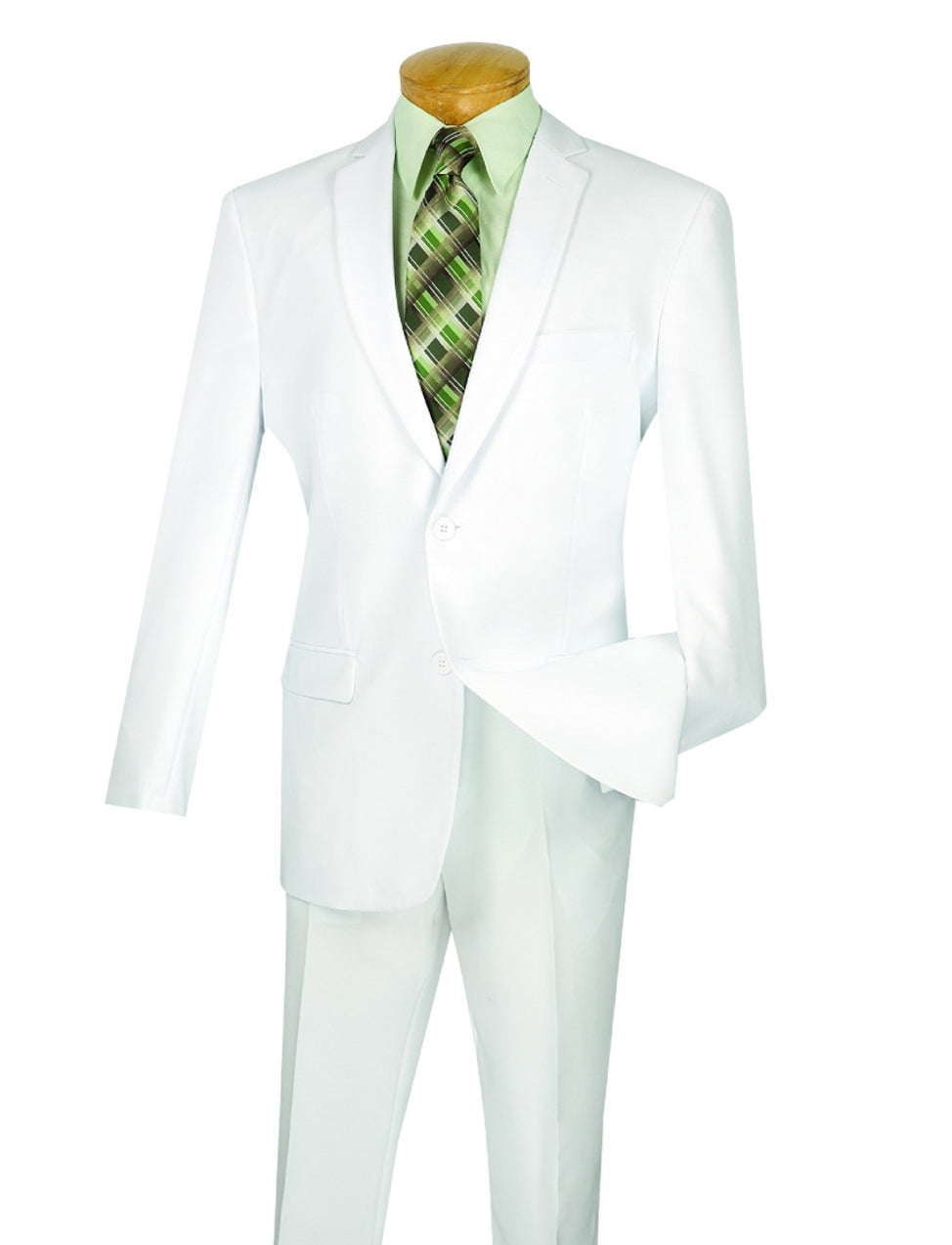 Lucci 2-Button with Flat Front Slacks Budget Slim Fit Suit - White ...