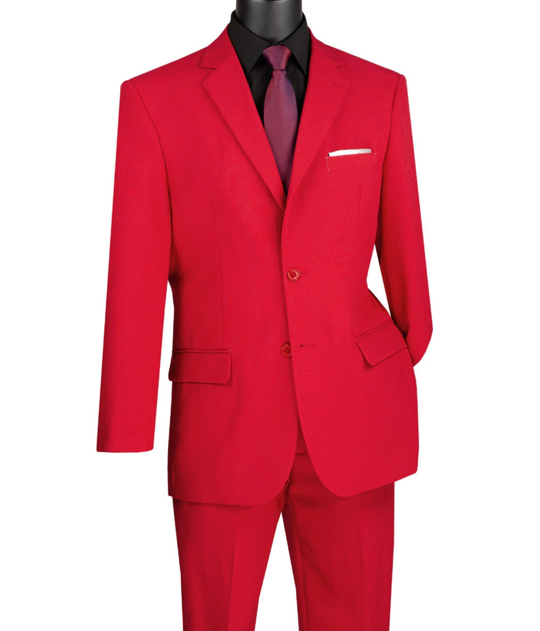 Lucci 2-Button with Flat Front Slacks Budget Suit - Red — MensUSA