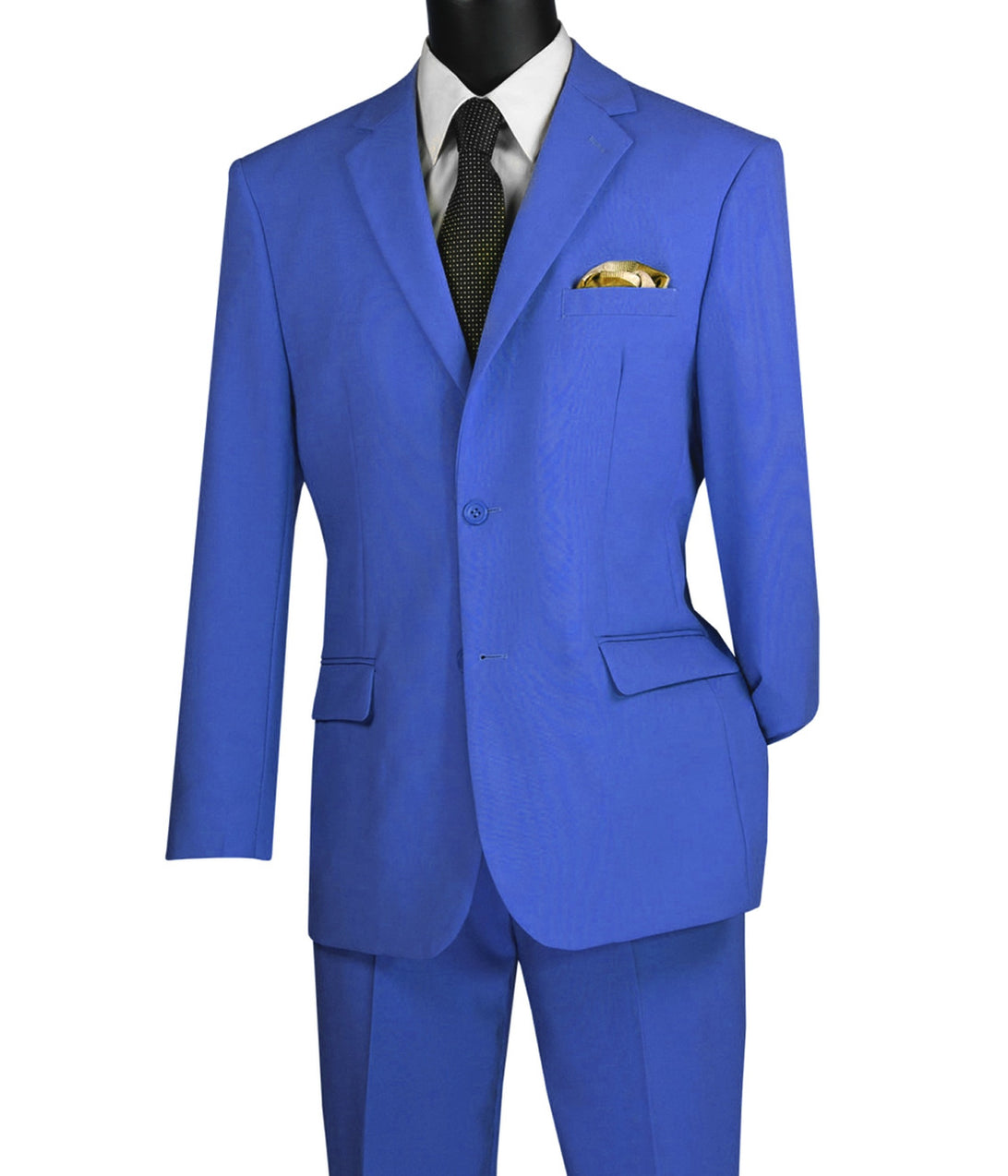 Lucci 2-Button with Flat Front Slacks Budget Suit - Royal — MensUSA