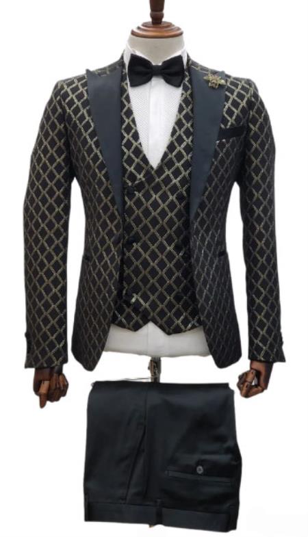 Gold Tuxedos - Paisley Suits - Prom Suits - Wedding Tuxedos Suits - Gr ...