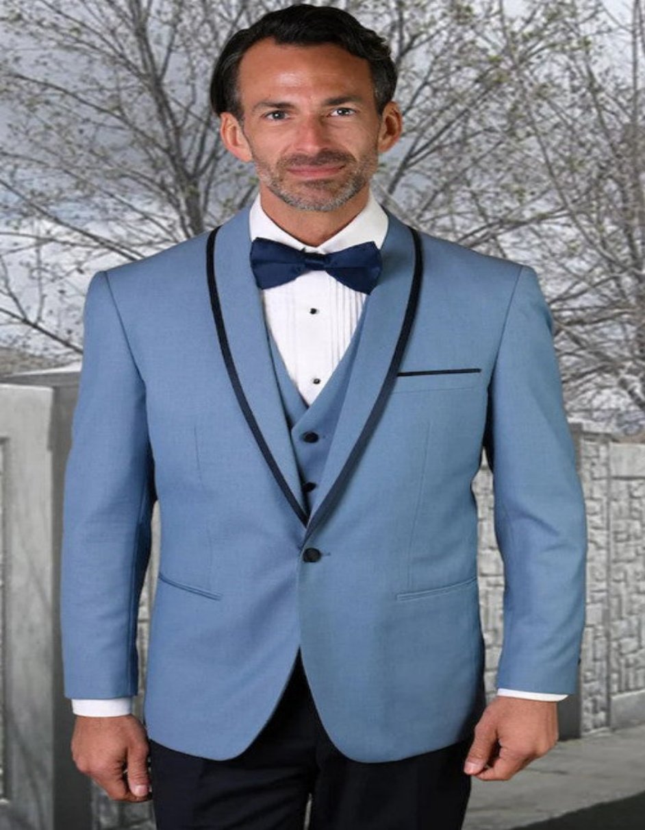 Blue Prom Suit - Blue Homecoming Outfits For Guys Steel Blue — MensUSA