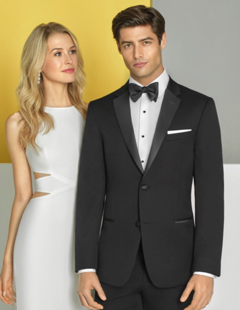Men's Slim Fit Black Two Button Tuxedo - Designer Wedding Suit — MensUSA