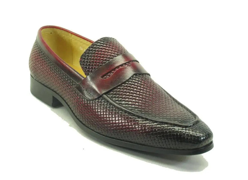 KS478-110E Carrucci Burnished Woven Penny Loafer — MensUSA