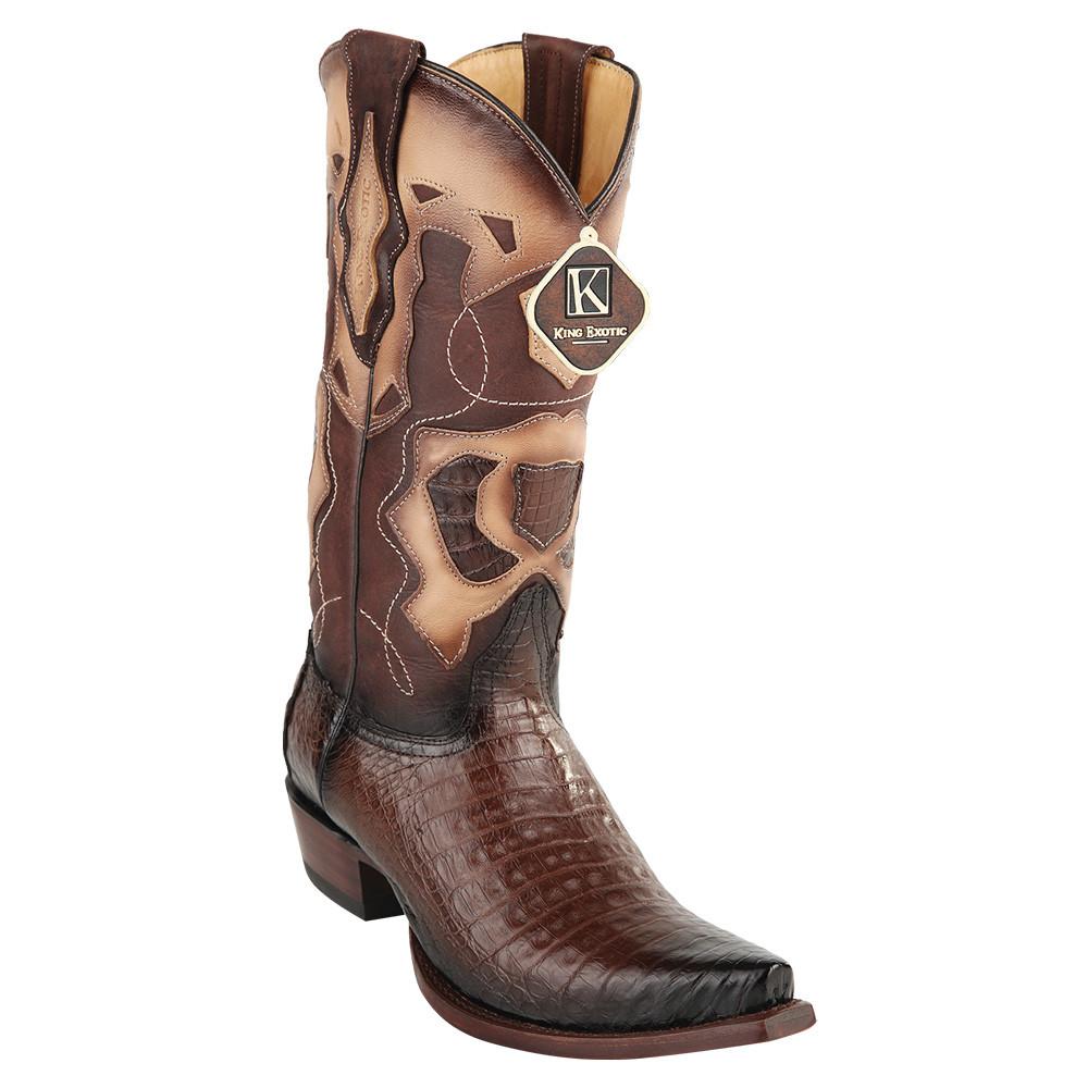 King Exotic Men's Caiman Belly Snip Toe Boots – MensUSA