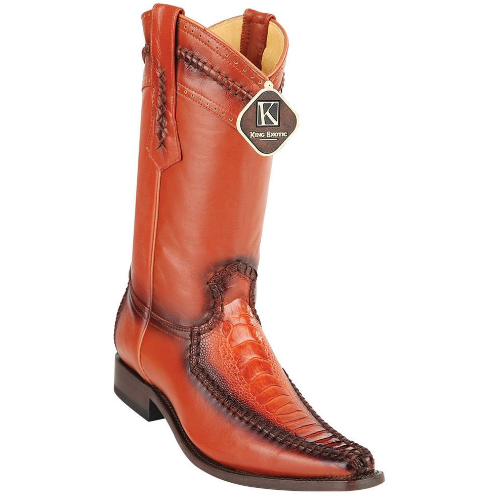 King Exotic Men's Ostrich Leg European Toe Boots — MensUSA