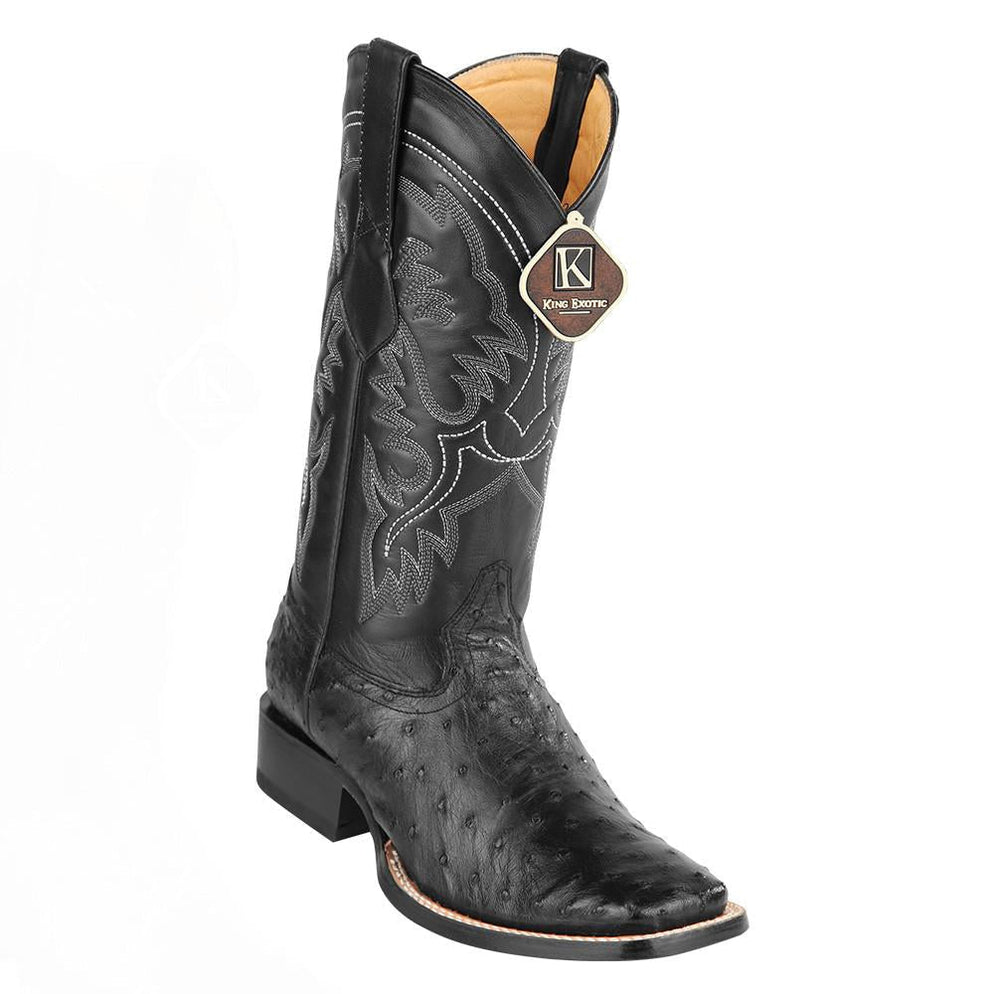 King Exotic Men's Ostrich Square Toe Boots — MensUSA