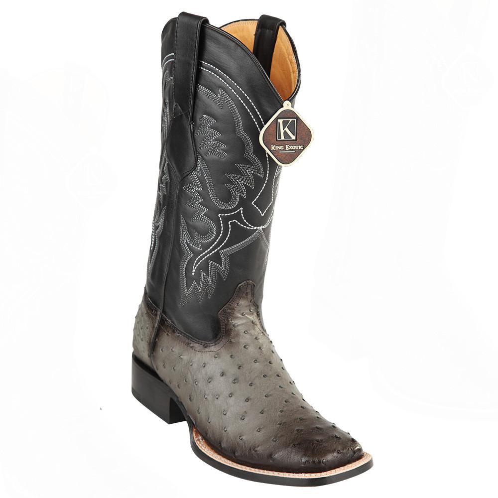King Exotic Men's Ostrich Square Toe Boots | Formal Dress Shops — MensUSA