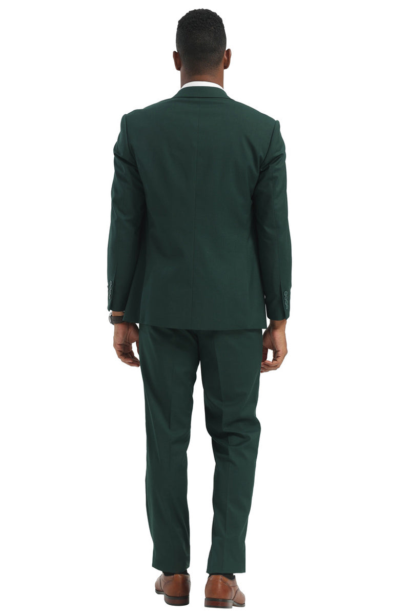 Men's Designer Stacy Adams Classic Double Breasted Suit in Hunter Gree ...