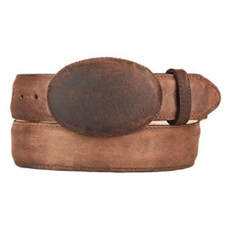 Original Leather Western Style Belt Walnut — MensUSA