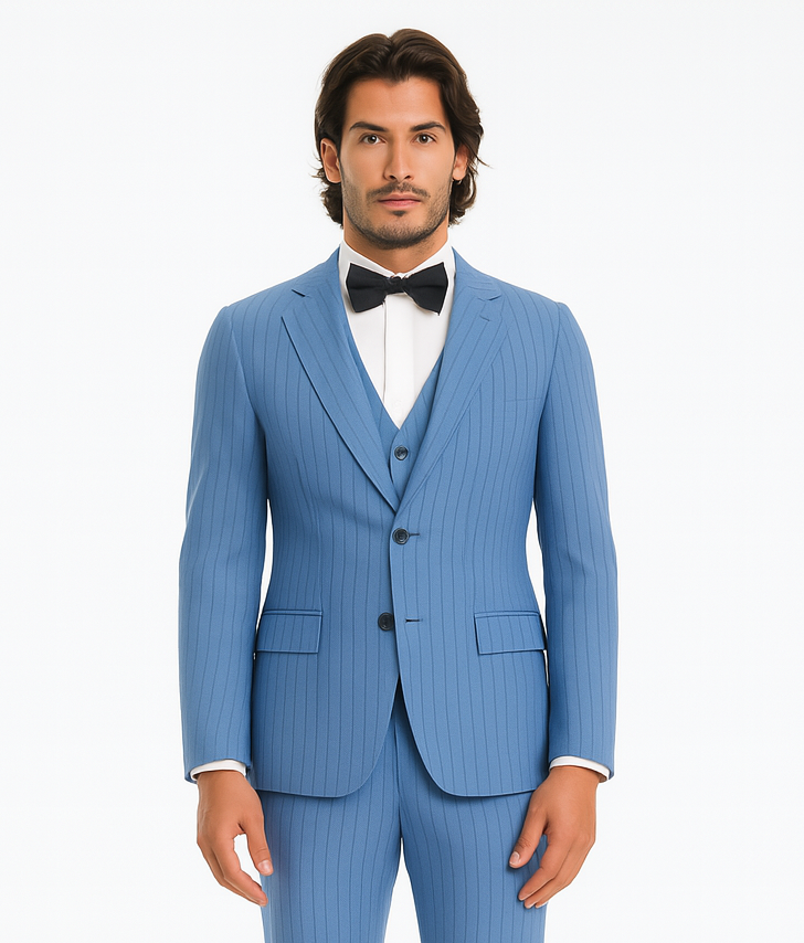Light Blue Pinstripe Suit — MensUSA