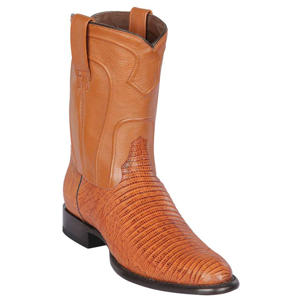 Los Altos Men's Genuine Lizard Teju Skin Honey Roper Toe Boot — MensUSA